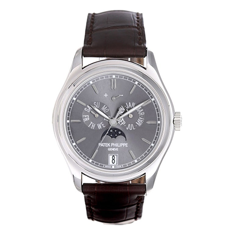 Patek Philippe Platinum Annual Calendar Moonphase Wristwatch Ref 5146P ...