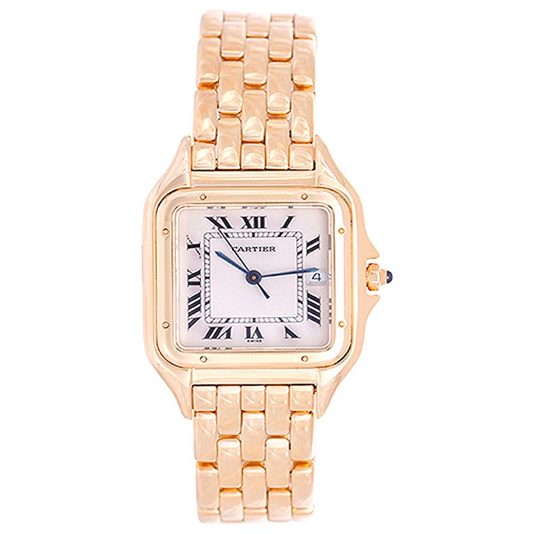 Cartier Yellow Gold Panther Watchwatch with Date at 1stDibs
