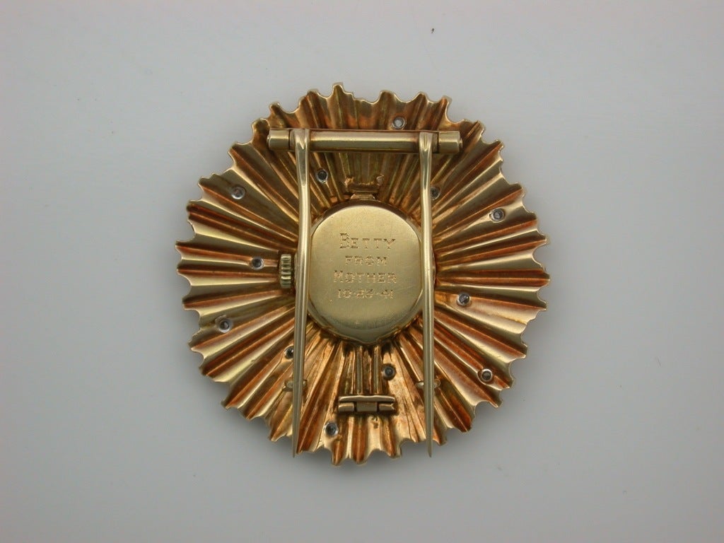 Verdura Gold Watch Brooch, 1941 at 1stDibs