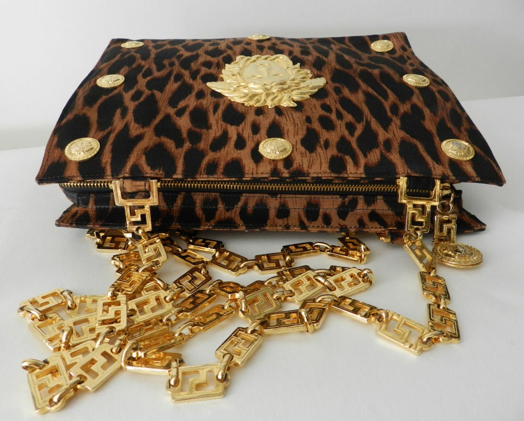 Gianni Versace Couture Iconic Leopard Medusa Purse at 1stDibs