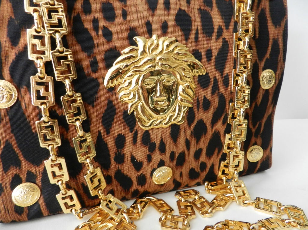 Gianni Versace Couture Iconic Leopard Medusa Purse at 1stDibs