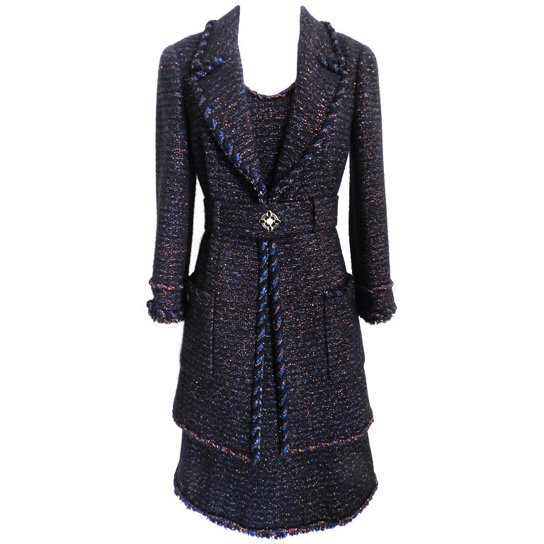 Chanel 07A Tweed Dress and Jacket Suit at 1stDibs