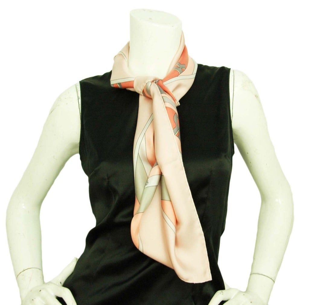 HERMES NIB Pink 'MECANIQUE DU TEMPS' Clock Print Silk Scarf For Sale at ...