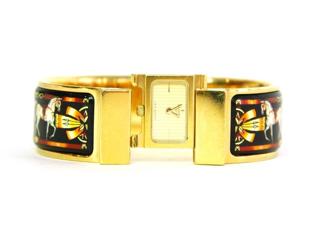 HERMES Enamel Bangle Loquet Clic Clac Watch at 1stDibs | hermes bangle ...