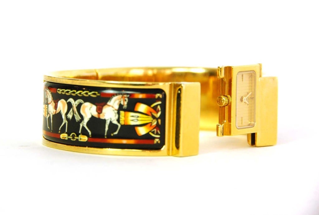 HERMES Enamel Bangle Loquet Clic Clac Watch at 1stDibs | hermes bangle ...