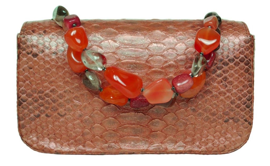 Chanel Mini Python Classic Handbag with Stone Handle at 1stDibs ...