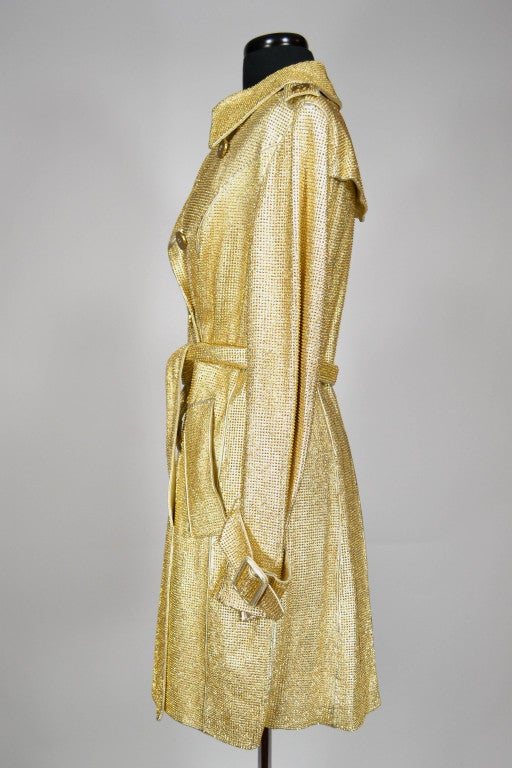 Burberry Prorsum Gold Leather Studded Trench Coat at 1stDibs | burberry ...