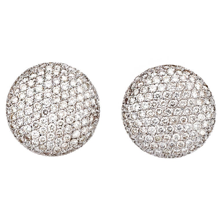 Pave set Diamond Earrings at 1stDibs