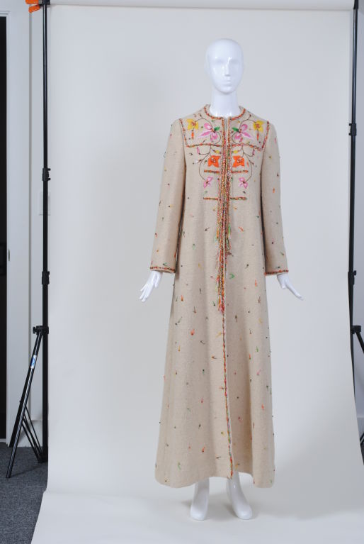 Gloria Sachs Embroidered Maxicoat at 1stDibs
