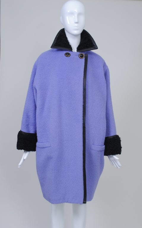 VERSACE LAVENDER COAT WITH PERSIAN TRIM at 1stDibs