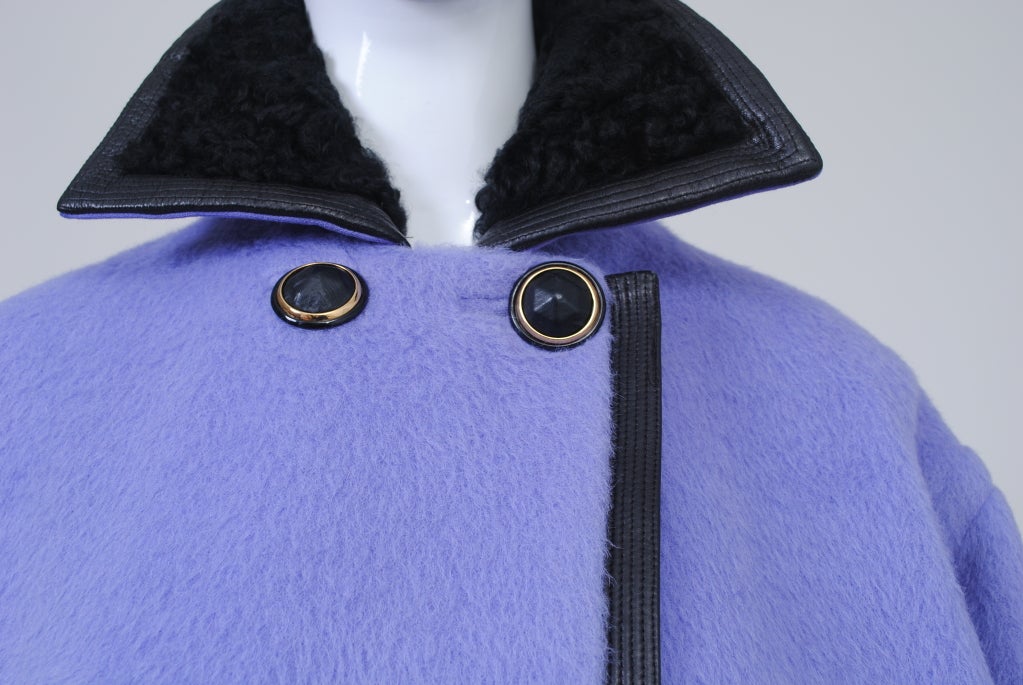 VERSACE LAVENDER COAT WITH PERSIAN TRIM at 1stDibs