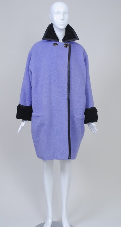 VERSACE LAVENDER COAT WITH PERSIAN TRIM at 1stDibs