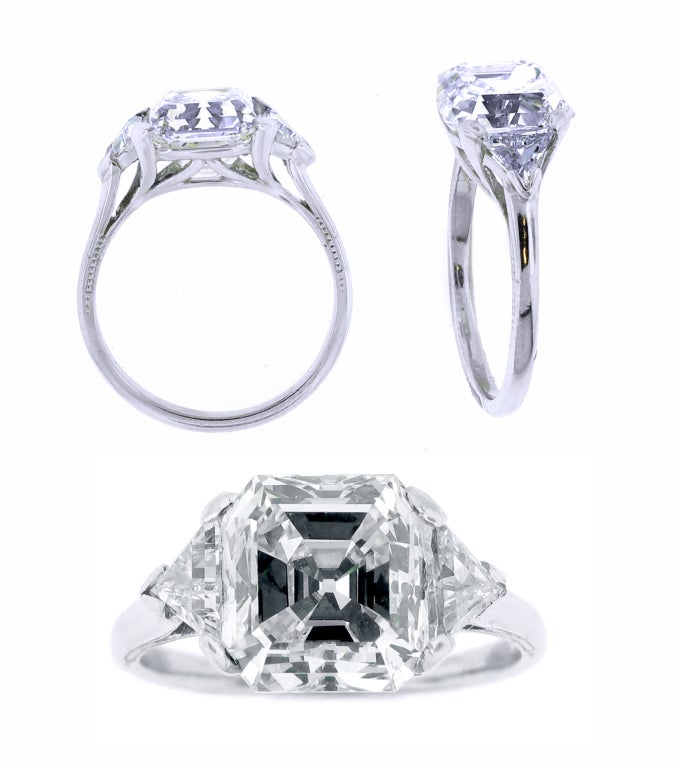 Asscher Cut Diamond Ring at 1stDibs