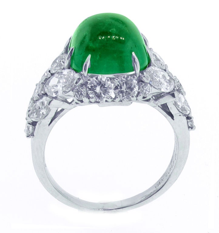 Van Cleef and Arpels Emerald and diamond ring at 1stDibs
