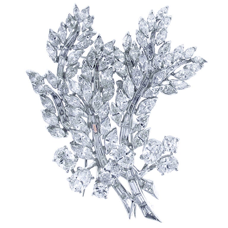 Diamond Spray Brooch at 1stDibs