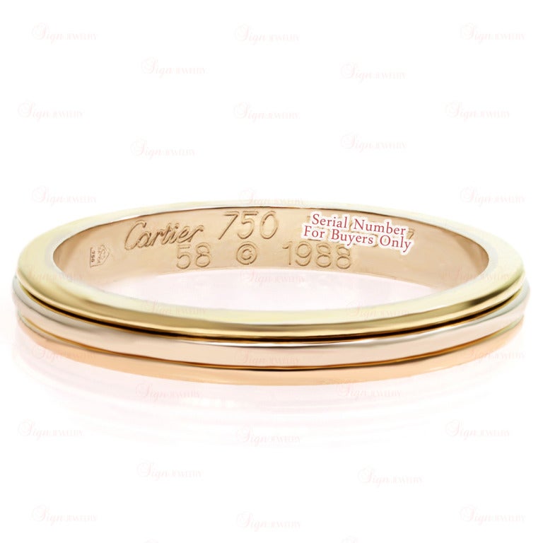 CARTIER Tri-Gold Size 58 Wedding Band Ring at 1stDibs | tri gold ...