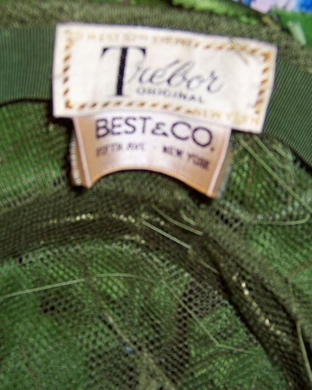 1950's Trebor Original Chapeau Covered with Cornflowers/ Violets at 1stDibs