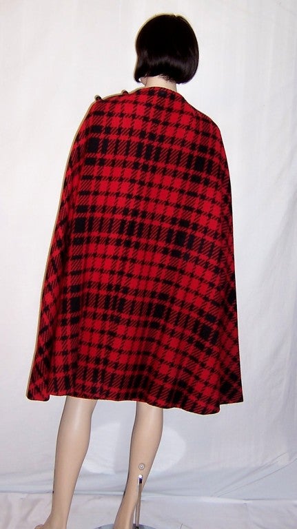 1960's Plaid Cape and Skirt Ensemble For Sale at 1stDibs