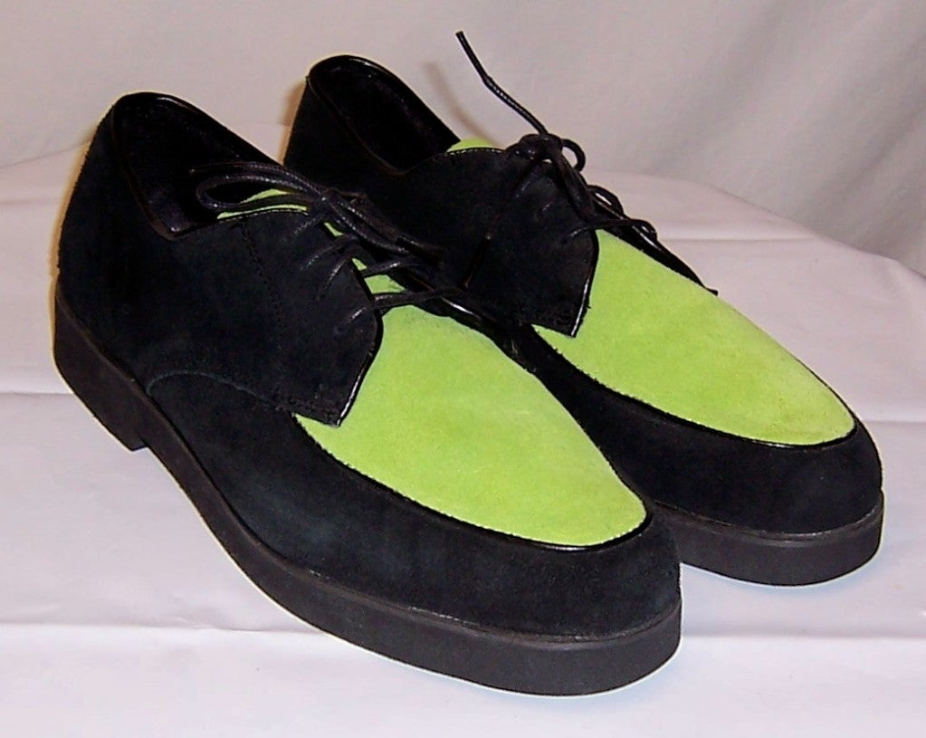 Buffs by Buffalino- Men's Chartreuse and Black Suede Shoes For Sale at ...