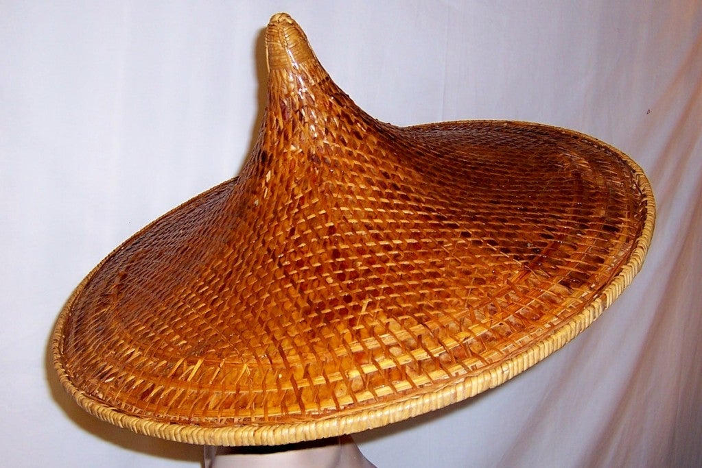 Large Chinese Conical-Shaped Hand-Woven Hat For Sale at 1stDibs | large ...