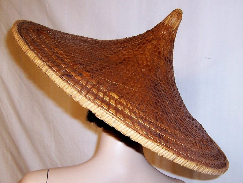 Large Chinese Conical-Shaped Hand-Woven Hat For Sale at 1stDibs | large ...