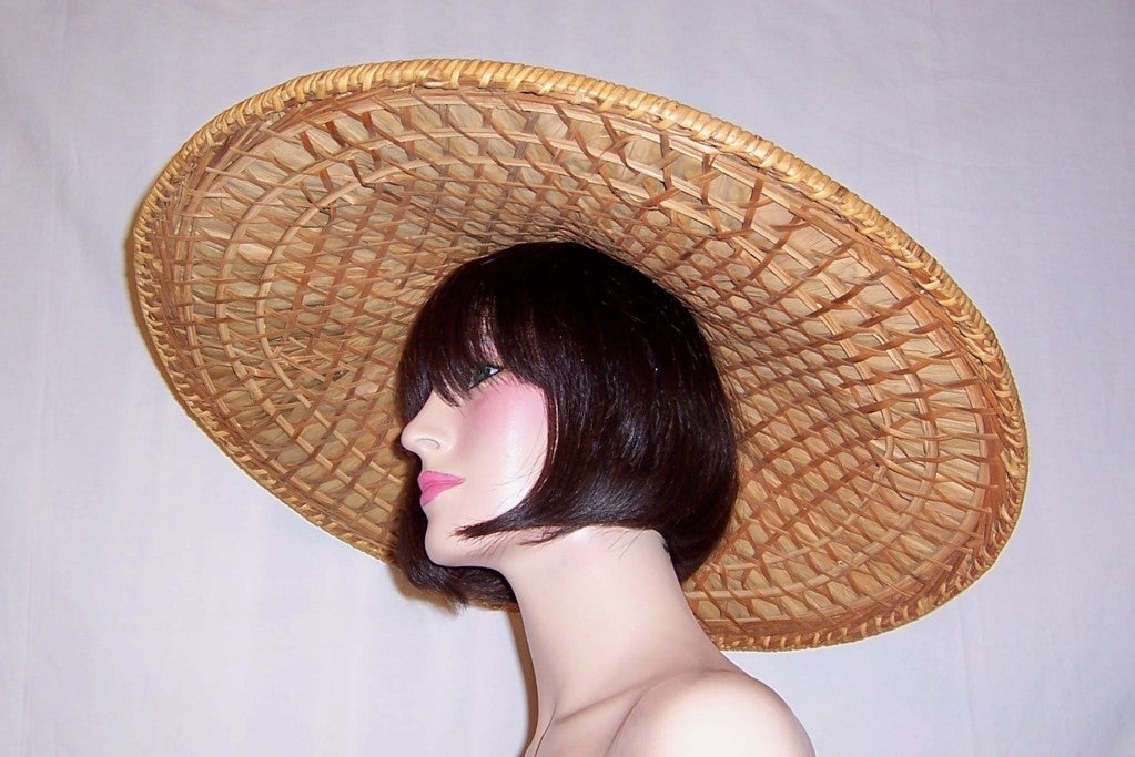 Large Chinese Conical-Shaped Hand-Woven Hat For Sale at 1stDibs | large ...