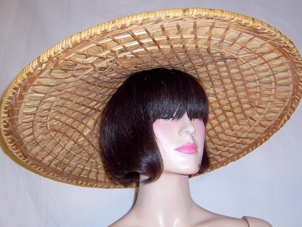 Large Chinese Conical-Shaped Hand-Woven Hat For Sale at 1stDibs | large ...