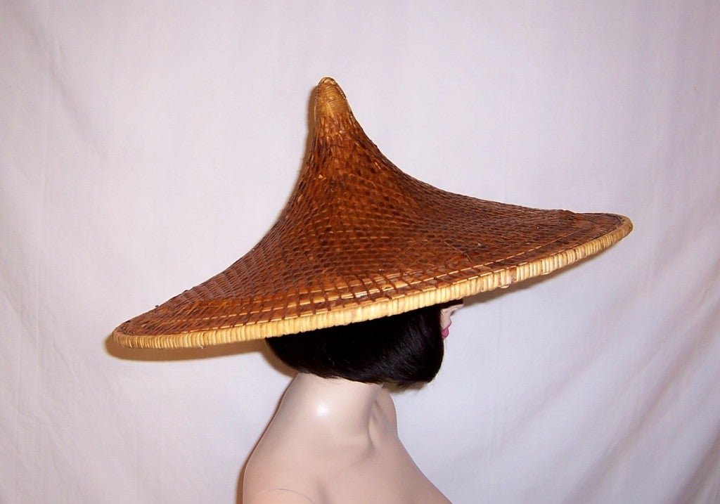 Large Chinese Conical-Shaped Hand-Woven Hat For Sale at 1stDibs | large ...