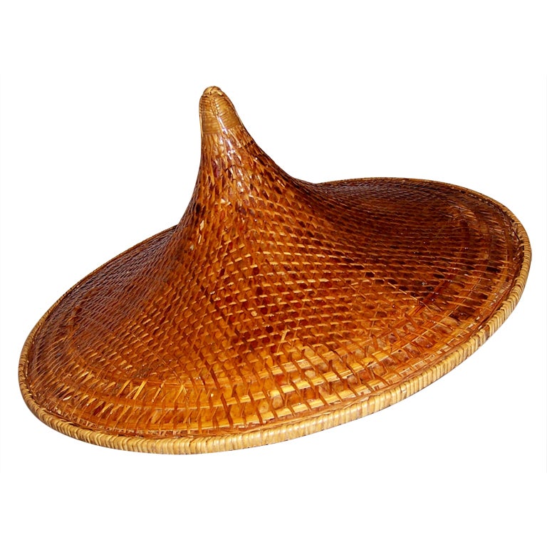 Large Chinese Conical-Shaped Hand-Woven Hat For Sale at 1stDibs | large ...