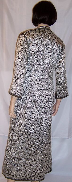 1920's Black and Silver Metallic/Lame Indian Robe For Sale at 1stDibs