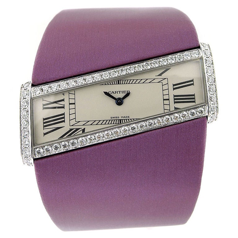 CARTIER Diamond DIAGONALE Watch at 1stDibs