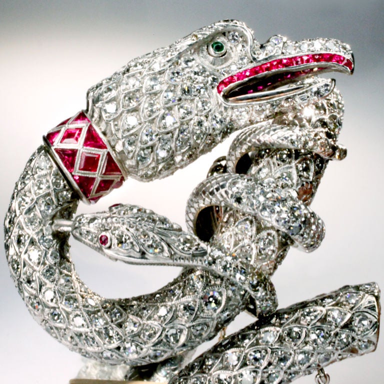 The Gypsy Rose Lee Diamond and Ruby Serpent Bracelet at 1stDibs