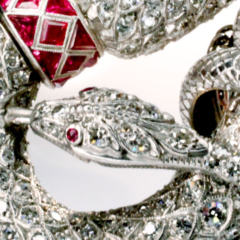 The Gypsy Rose Lee Diamond and Ruby Serpent Bracelet at 1stDibs