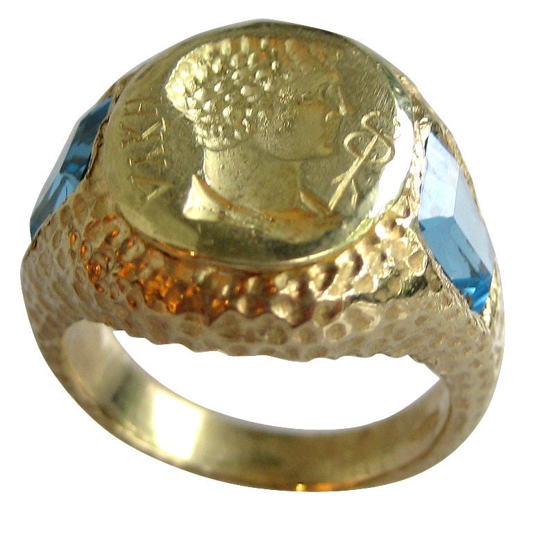 Roman Emperor Blue Topaz Ring For Sale at 1stDibs | roman emperor ring