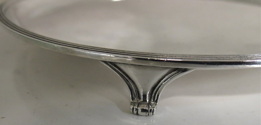 Sterling Silver English Footed Salver / Round Tray 10" Diameter at 1stDibs
