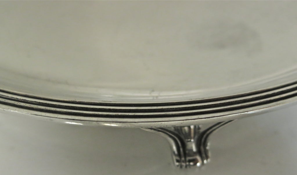 Sterling Silver English Footed Salver / Round Tray 10" Diameter at 1stDibs