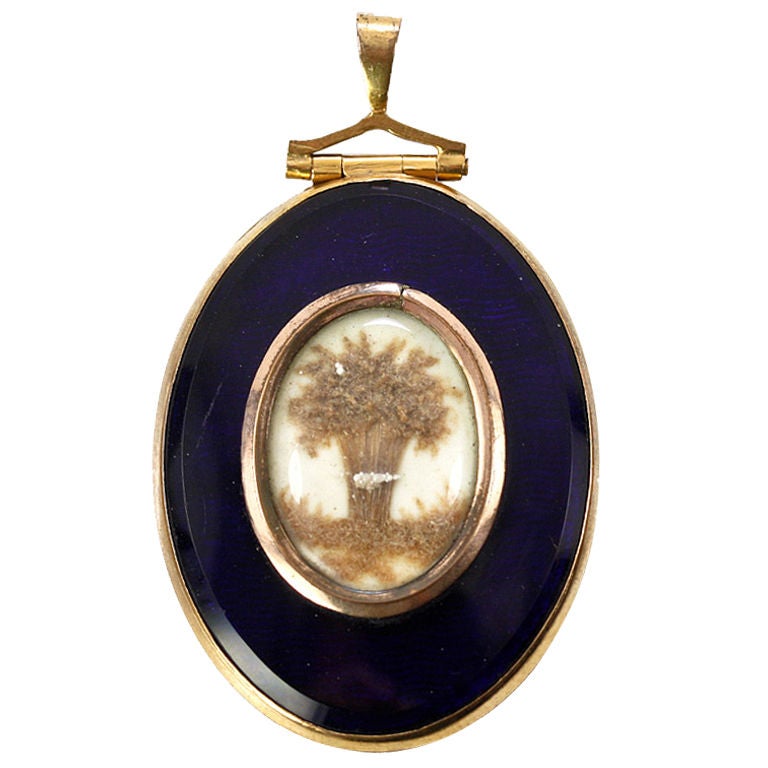 Exquisite Georgian Gold Mourning Pendant, Locket, Fine Hair Art For ...