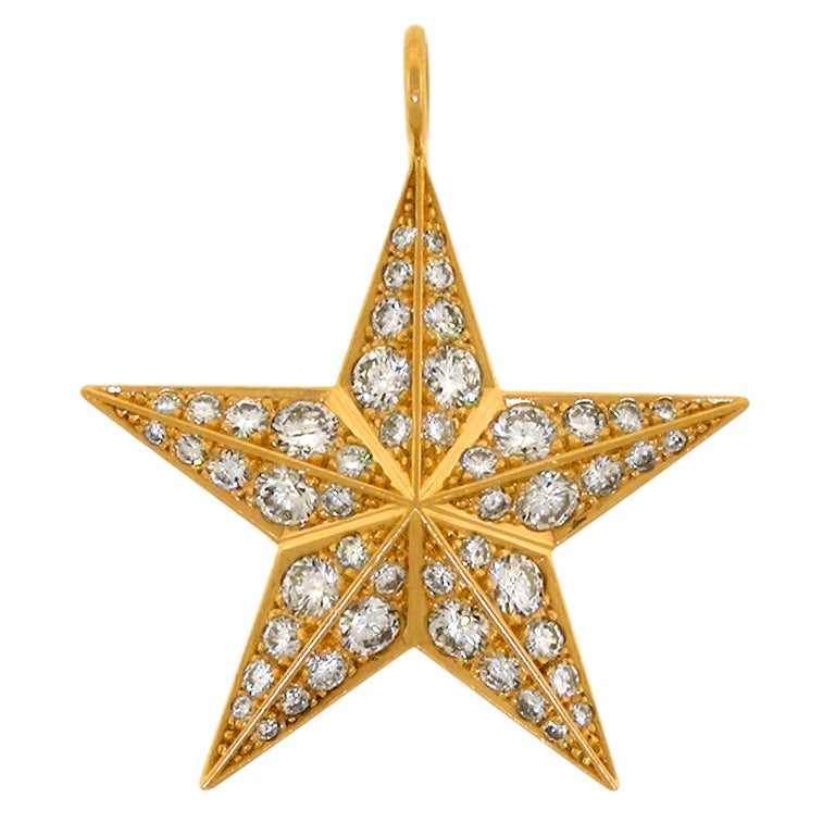 Diamond Set Star Pendant at 1stdibs