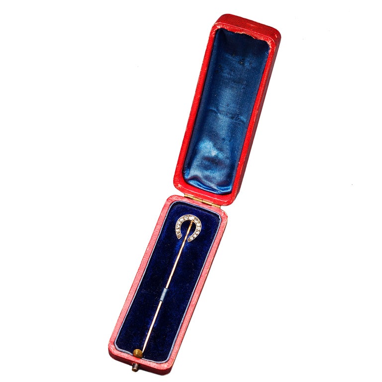 Russian Diamond Gold Tie Pin, circa 1910 at 1stDibs