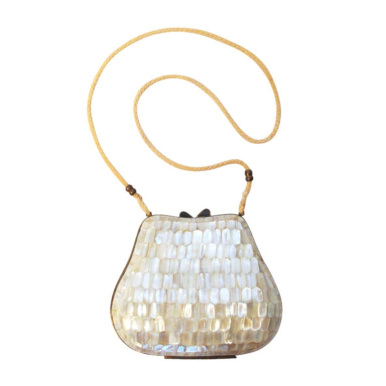 White Shell Mosaic Shoulder Bag at 1stDibs