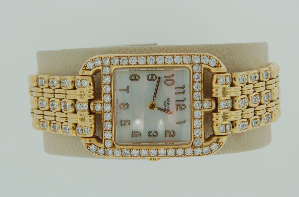 HERMES Cape Cod Gold and Diamond Watch at 1stDibs
