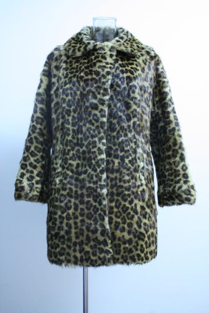Vintage Faux Leopard Fur Coat at 1stDibs