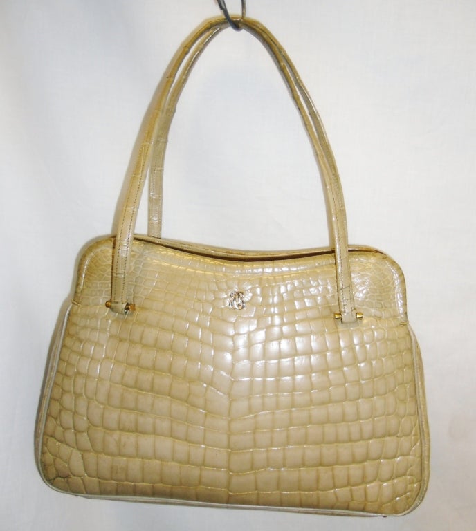 MORABITO CREAM ALLIGATOR HANDBAG 1960'S at 1stDibs | morabito bag ...