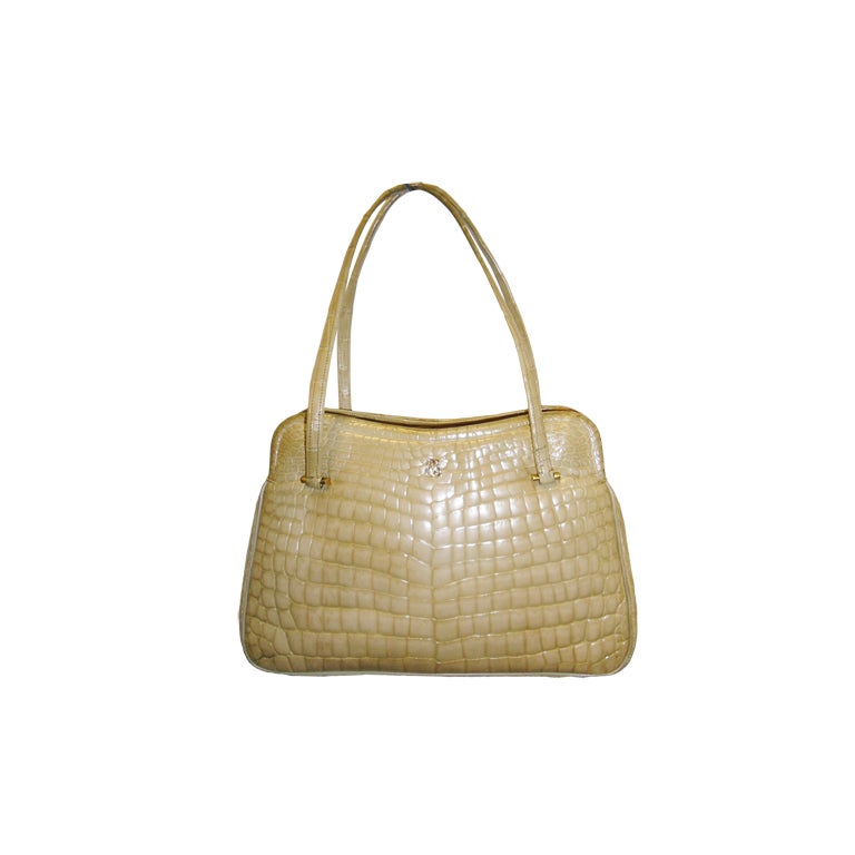MORABITO CREAM ALLIGATOR HANDBAG 1960'S at 1stDibs | morabito bag ...