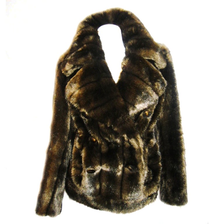 Gucci Faux Fur Bomber Jacket coat at 1stDibs