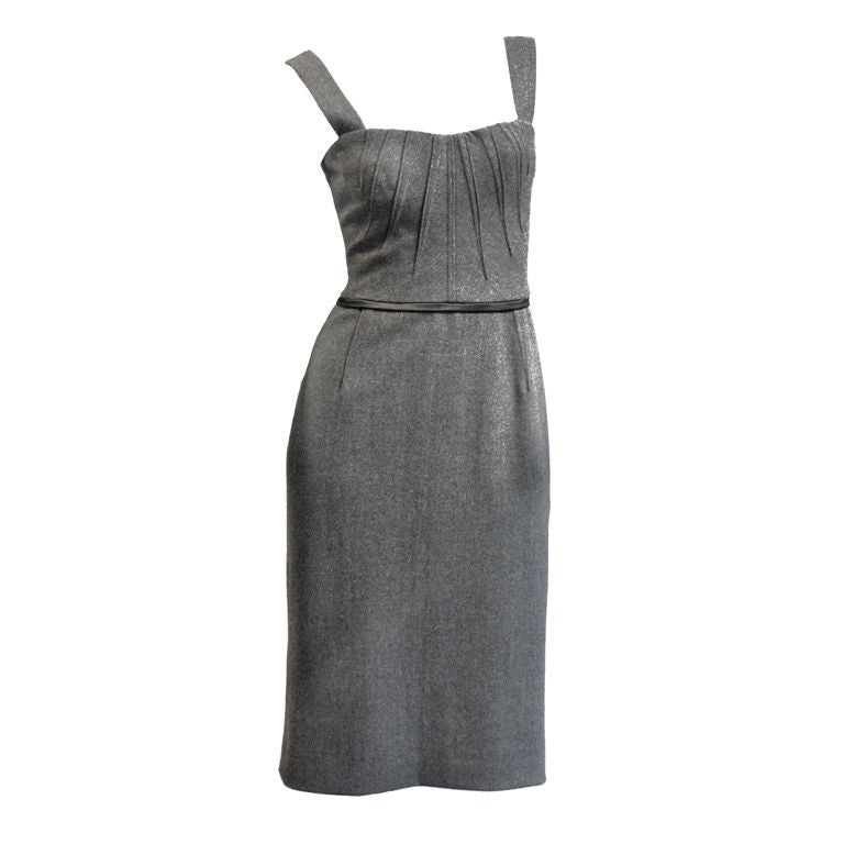 Dolce and Gabbana Sexy Grey Tweed Corset Dress at 1stDibs