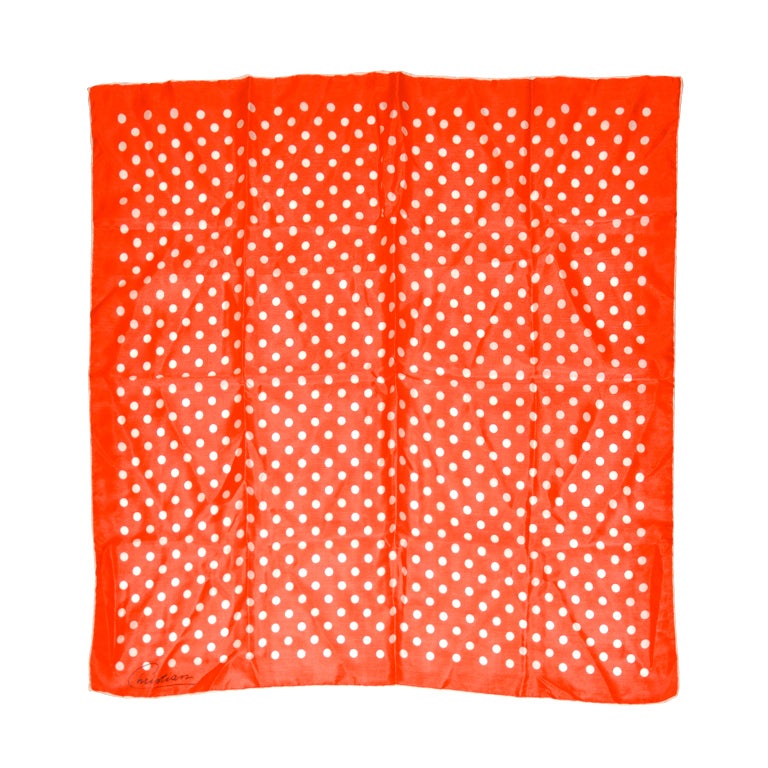 Christian (Paris) red and white polka dot silk scarf at 1stDibs | red ...