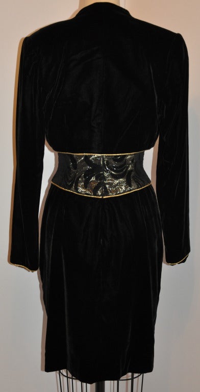 Pilar Rossi Velvet and Metallic Gold Evening Ensemble at 1stDibs ...