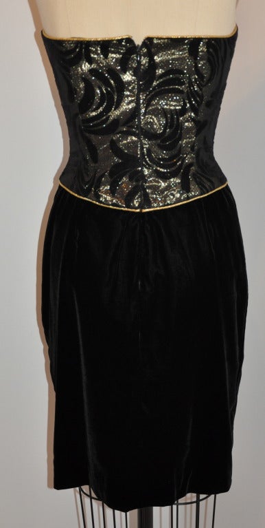 Pilar Rossi Velvet and Metallic Gold Evening Ensemble at 1stDibs ...