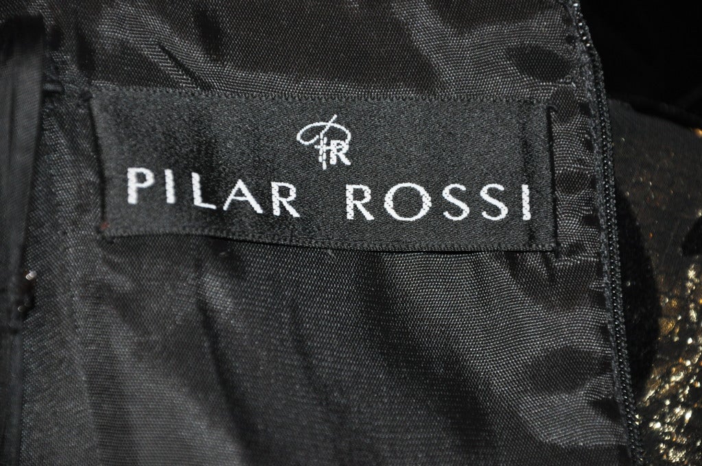 Pilar Rossi Velvet and Metallic Gold Evening Ensemble at 1stDibs ...